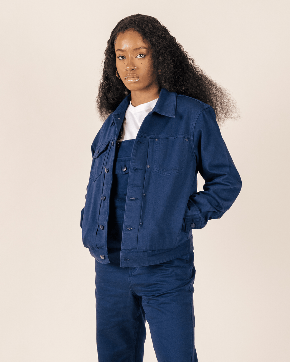 Denim Battle Jacket Navy – M.C.Overalls